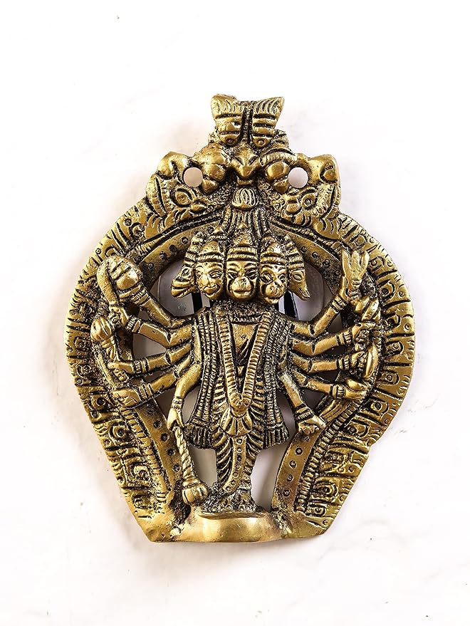 Brass Lord Panchmukhi Hanuman Ji Idol – The Spiritual Living